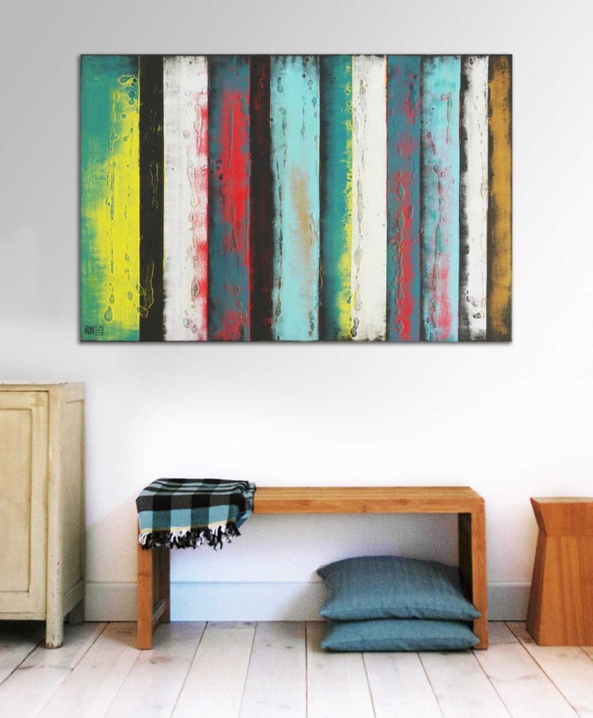 Turquoise Panels Vertical - Ronald Hunter
