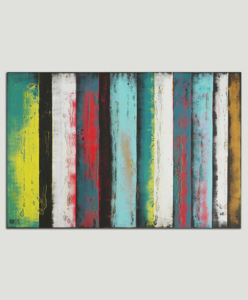 Turquoise Panels Vertical - Ronald Hunter