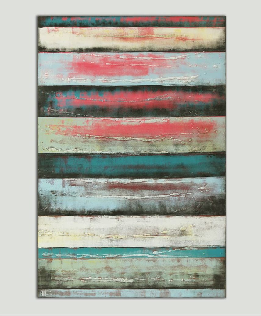 Vertical Panels Warm Red & Blue - Ronald Hunter